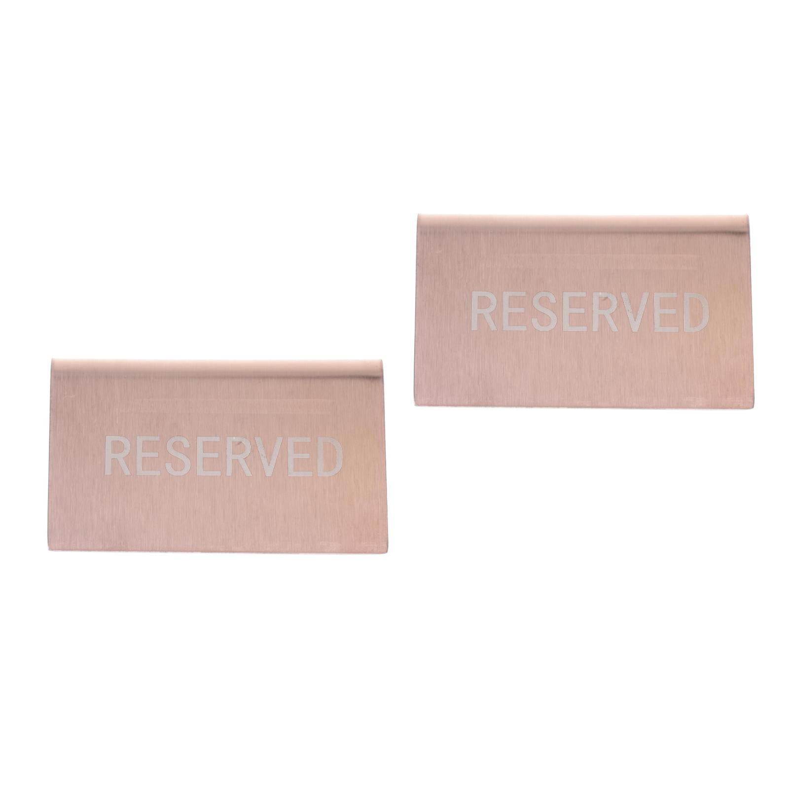 Hemoton 2pcs Stainless Steel Reserved Table Signs Guest Reservation ...