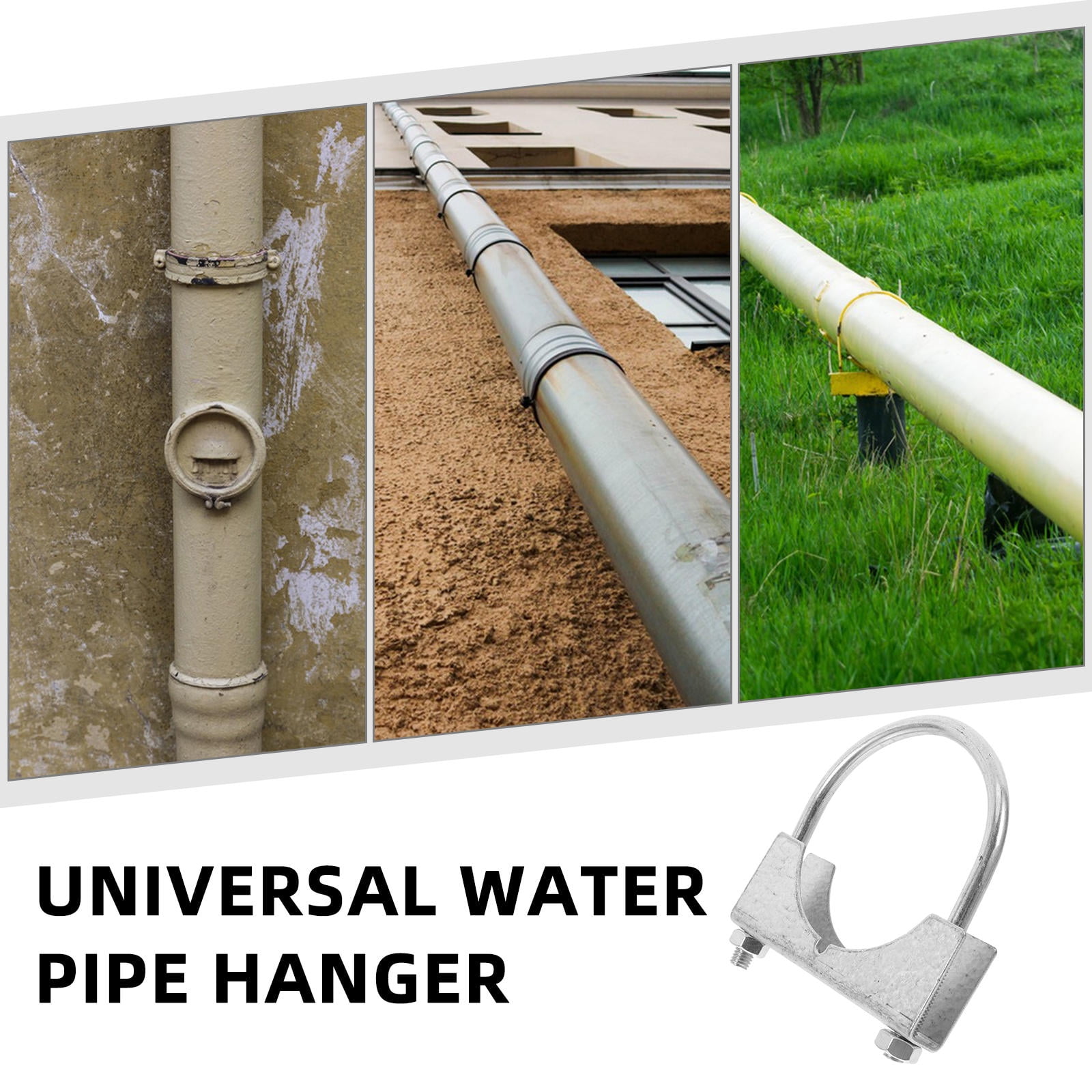 Hemoton 2pcs Stock U-Shaped Water Pipe Clamp Pipe Clamp Replacement U ...