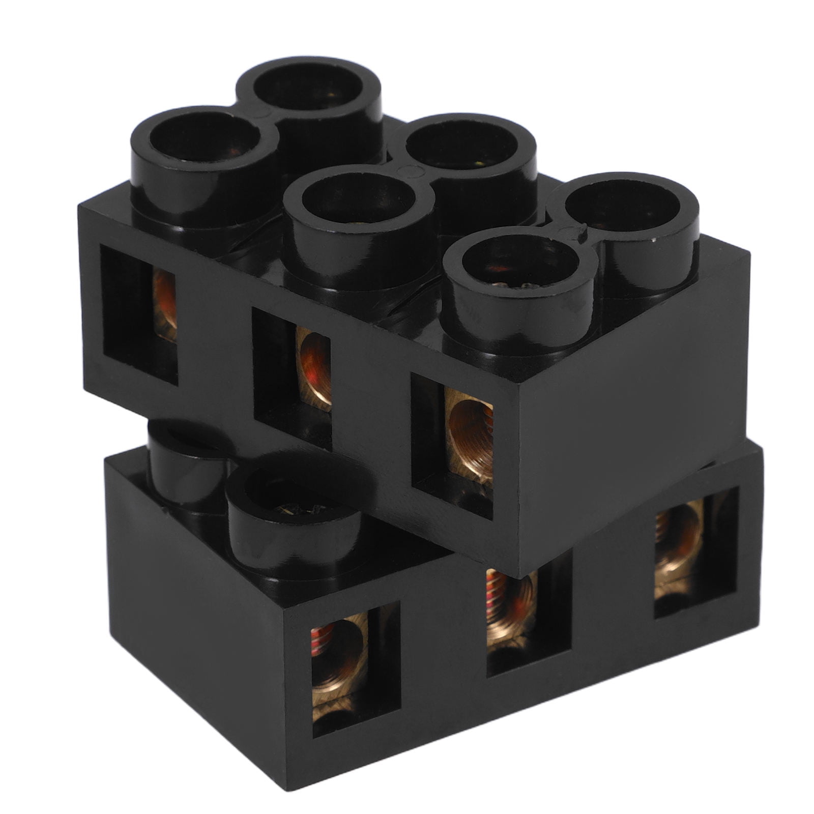 SOPOTUTU 2Pcs Dual Row Black Plastic Terminal Block Screw p for Wiring ...