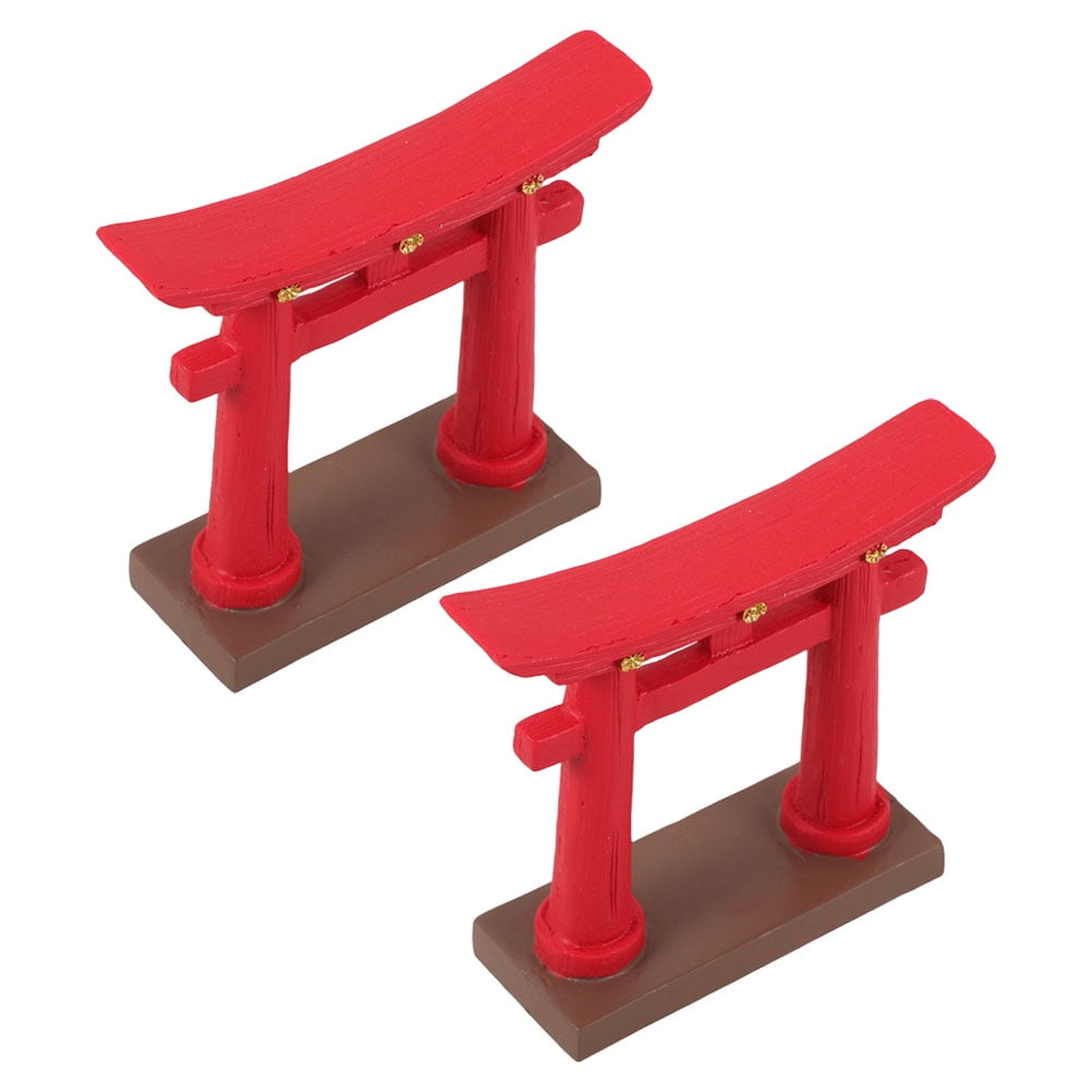 Hemoton 2pcs Torii Gate Ornaments Japanese Shrine Decor Resin Asian ...