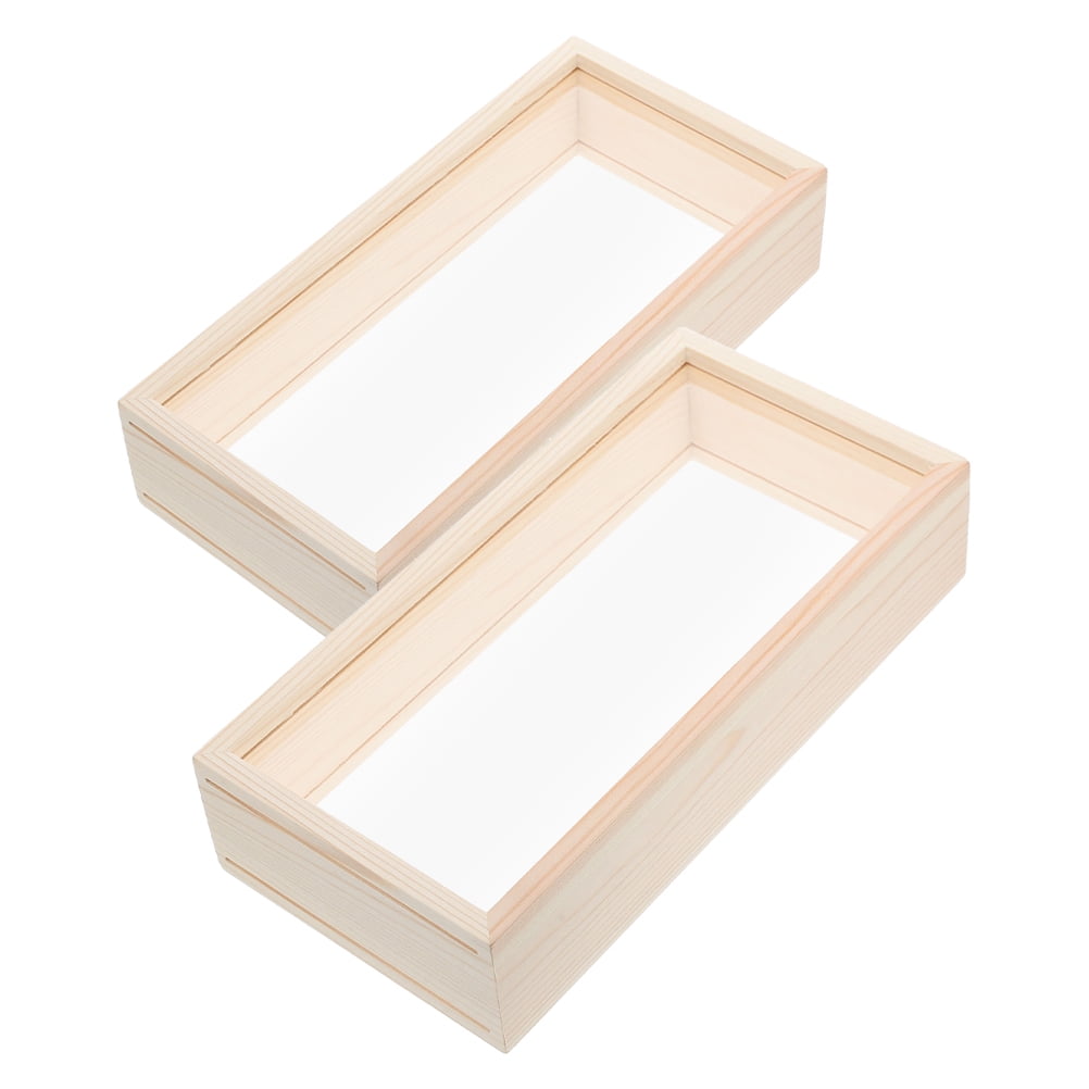 HEMOTON Durable Beige Wooden and Acrylic Pressed Flower Display Frame ...