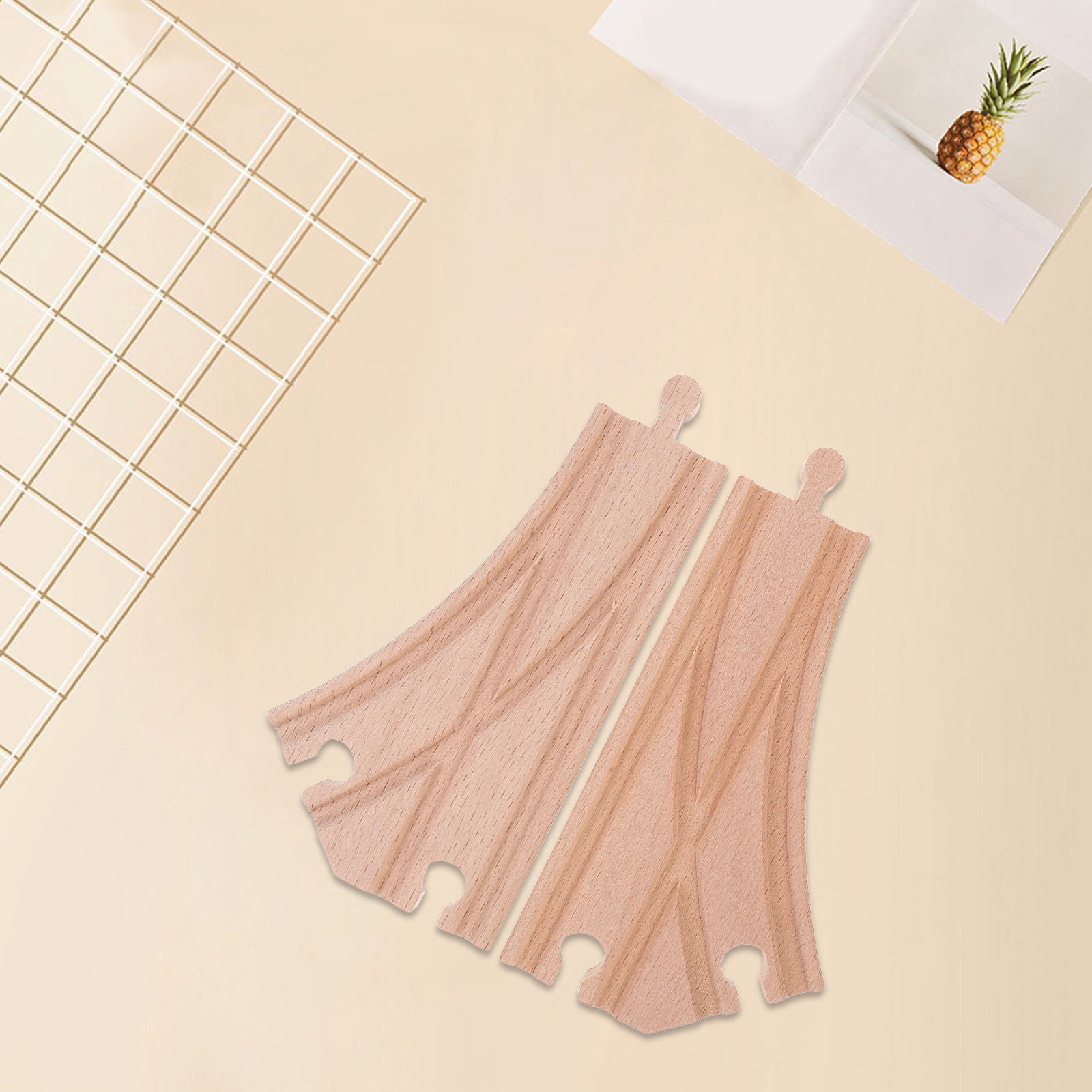 Hemoton 2pcs Wooden Train Track Connectors Multi-Directional Railway ...