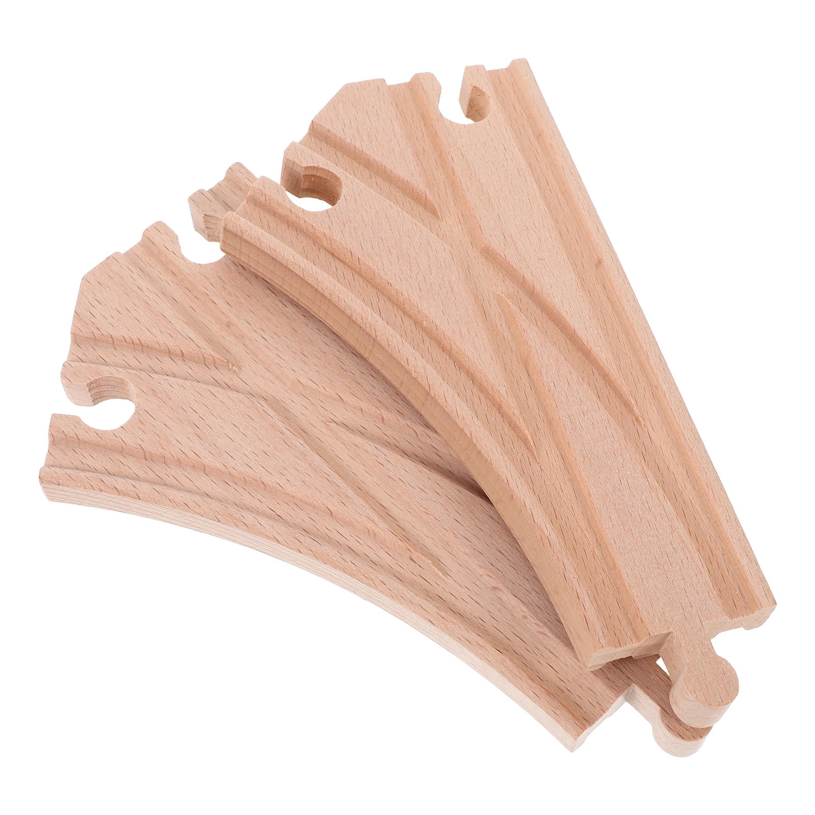 HEMOTON Wooden Train Track Set for DIY Play Khaki Color Interchangeable ...