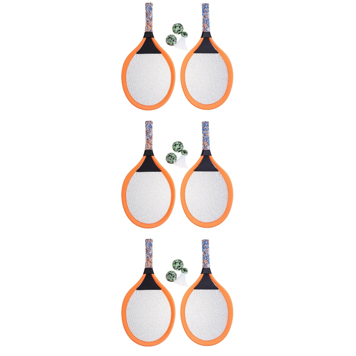 Hemoton 3 Pairs Children's Tennis Racket Kids Palying Badminton Oval ...