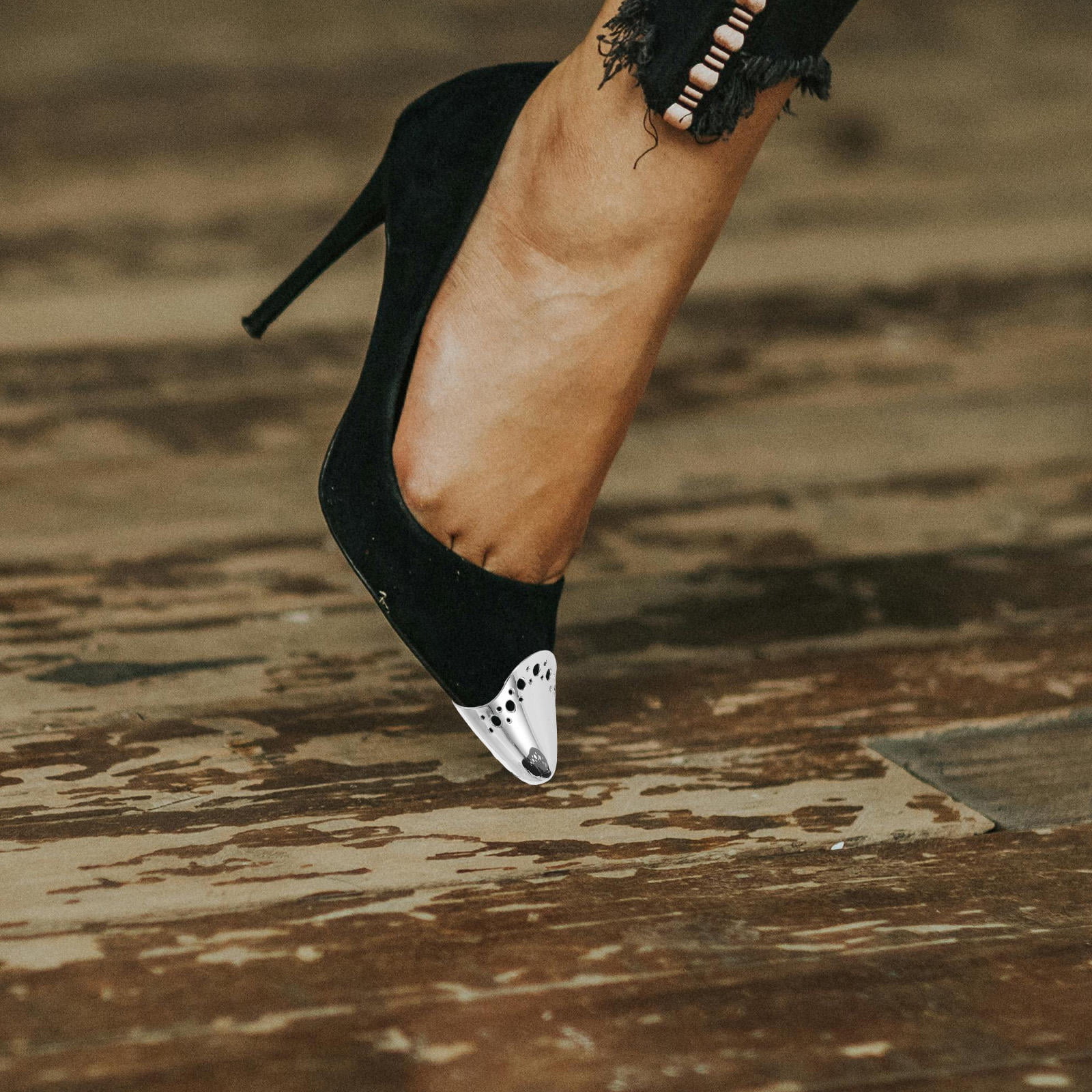 Hemoton 3 Pairs High Heel Pointed Toe Protectors, Pump Covers, Metal ...