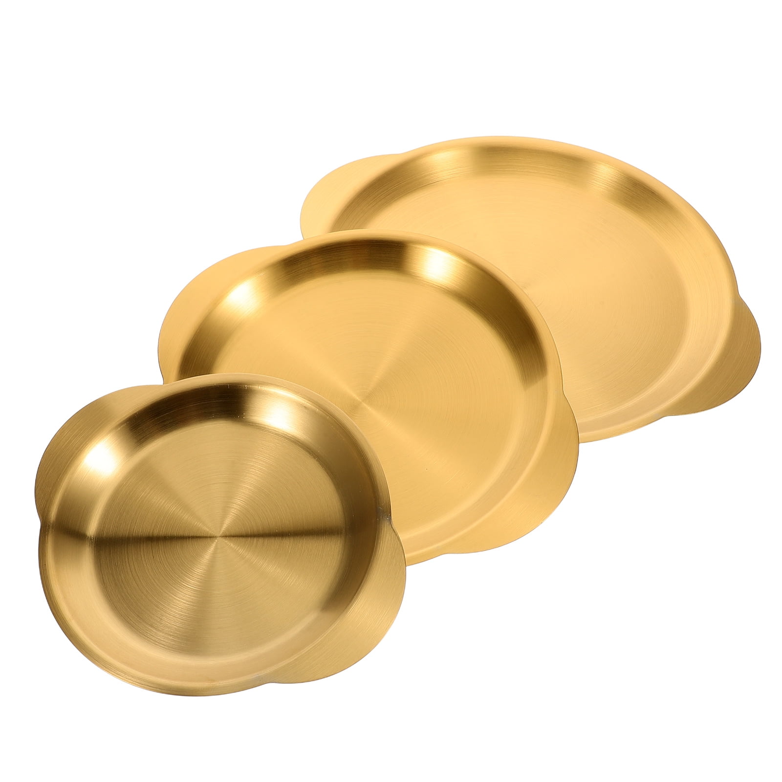 Hemoton 3 Pcs Snacks Fruit Plate Salad Plates Appetizer Dried Golden ...