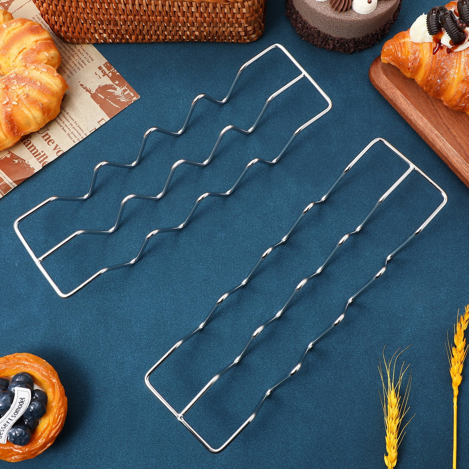 Hemoton 3 Pcs Taco Holder For Baking Stainless Steel Taco Rack Portable ...