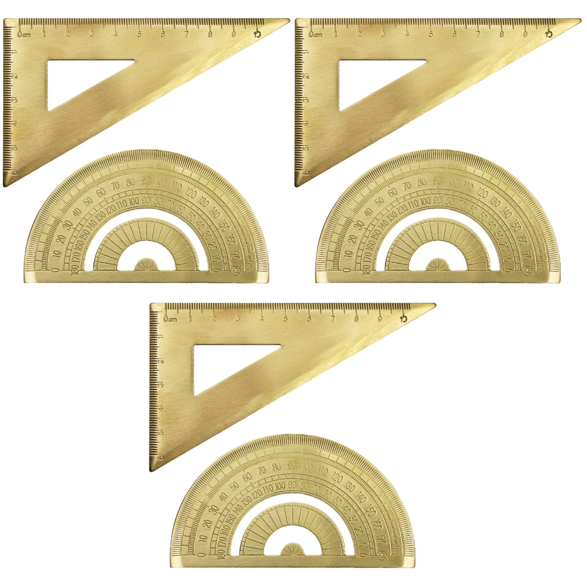Hemoton 3 Sets Drawing Triangle Ruler Geometry Measurement Ruler Brass ...