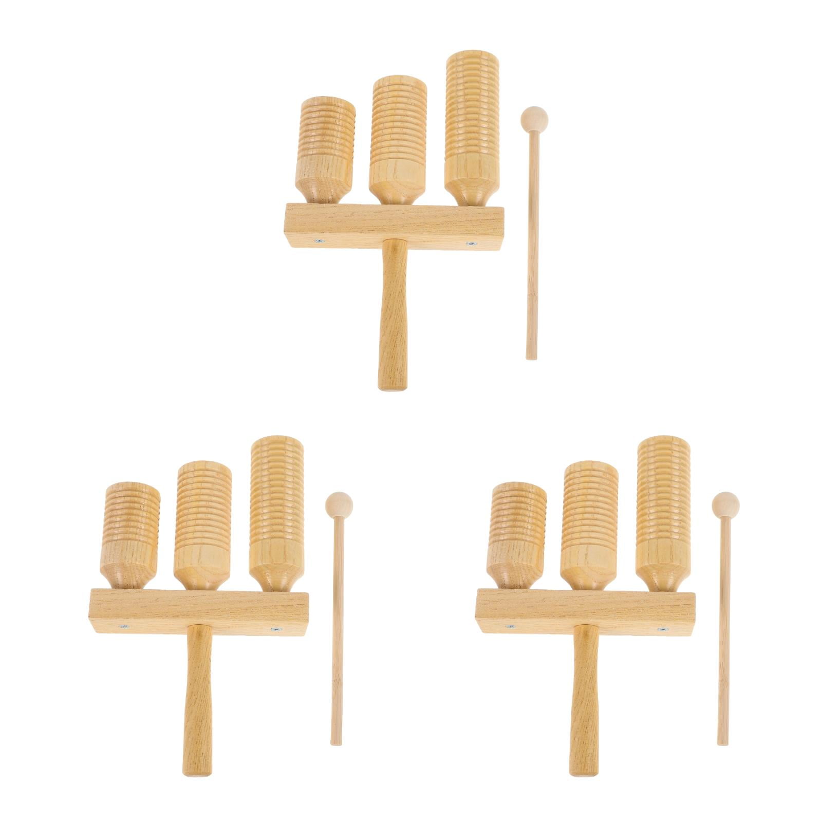 Hemoton 3 Sets Wood Rhythm Instruments Wooden Block Percussion ...