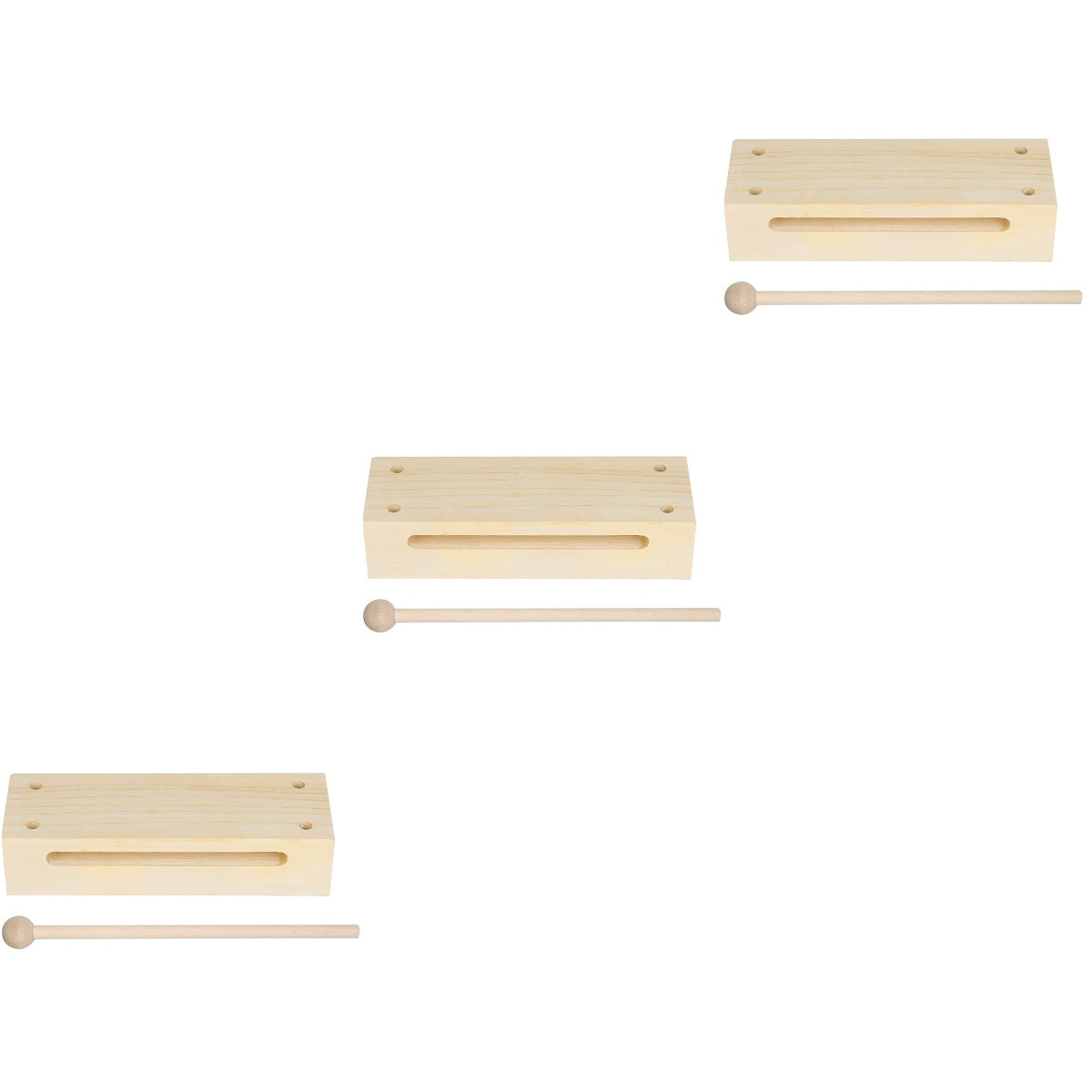 Hemoton 3 Sets Wooden Percussion Rhythm Block Kids Orff Instrument ...