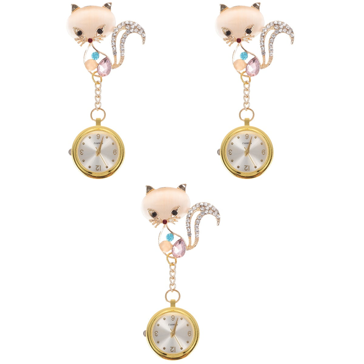 Hemoton 3 pcs Chic Nurse Watch Pin-on Watch Beautiful Lapel Watch ...