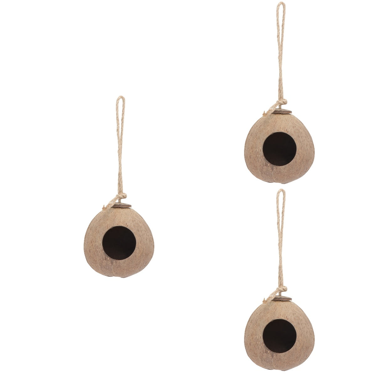 Hemoton 3 pcs Handmade Bird Nest Creative Coconut Shell Bird House ...