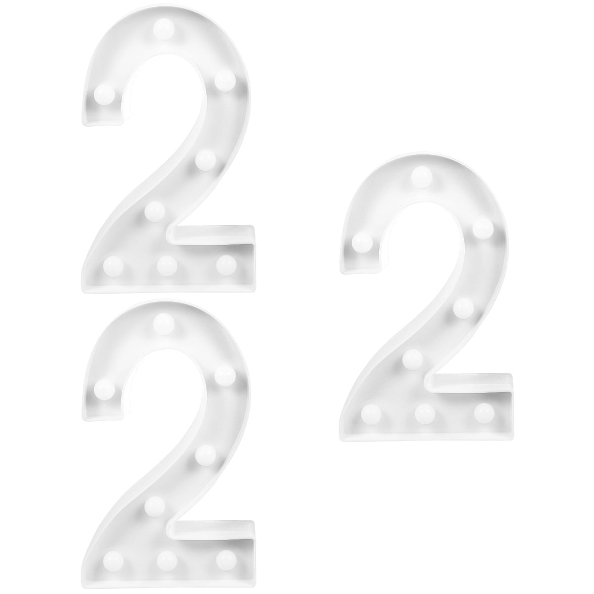 Hemoton 3 pcs LED Marquee Number Light Sign Light Up Marquee Letter ...