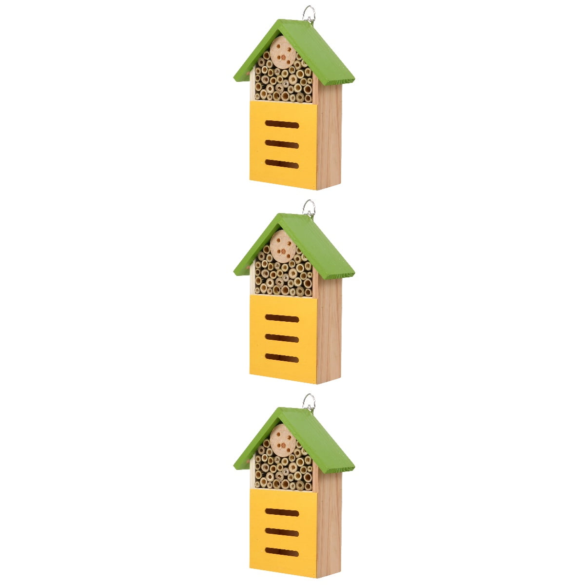 Hemoton 3 pcs Outdoor Garden Wood House Creative Beehive Room Hanging ...