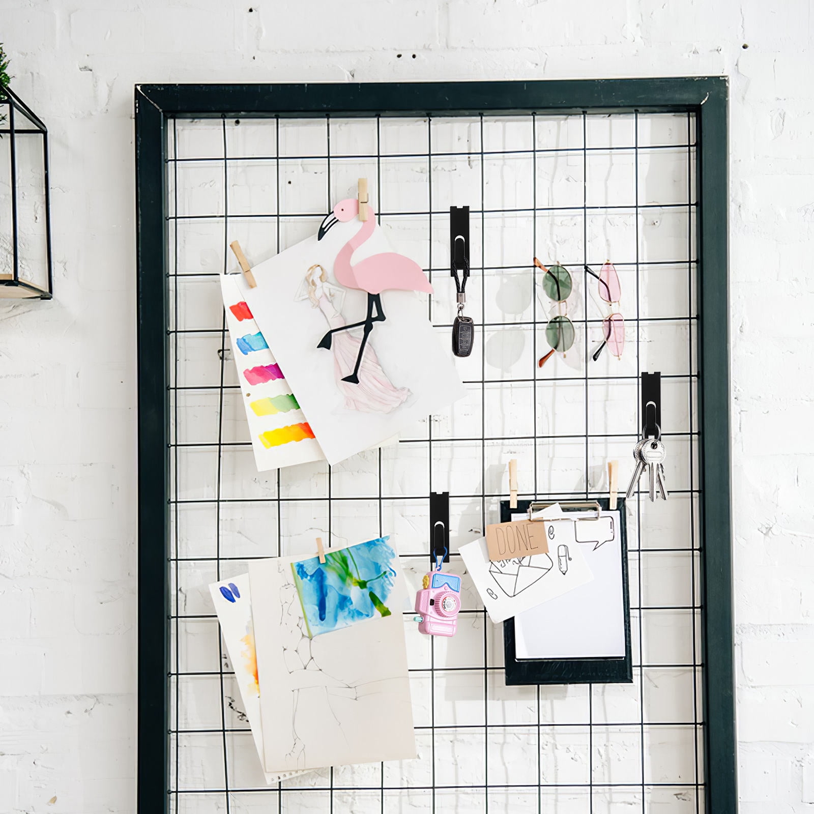 Hemoton 30 Pcs Grid Hooks Display Grid Wall Hooks Heavy Duty Metal ...