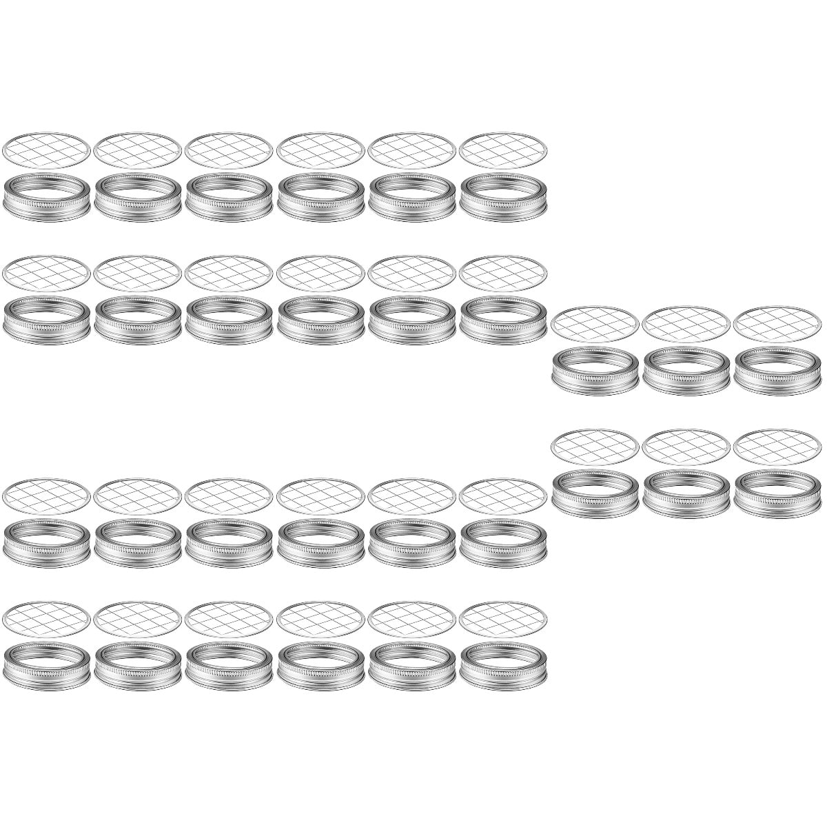 Hemoton 30 Sets Mason Flower Jar Frog Lid Metal Flower Frog Lid Insert Mason Jar Lid Grid ...