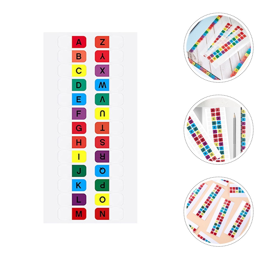 SOPOTUTU Scrapbook Alphabet Tabs Notebook Adhesive Tabs Multi-Colored ...