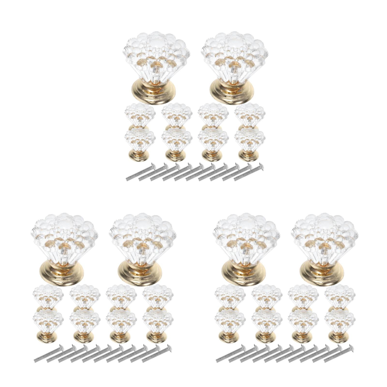 Hemoton 30 pcs Acrylic Knobs Clear Crystal Drawer Pulls Decorative Acrylic Cabinet Handle ...