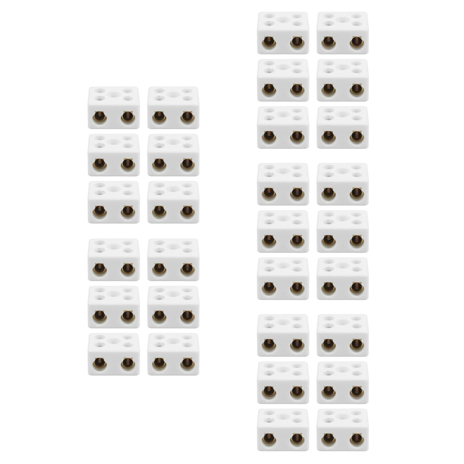 Hemoton 30 pcs Ceramics Terminal Blocks High Temp Porcelain Ceramic ...