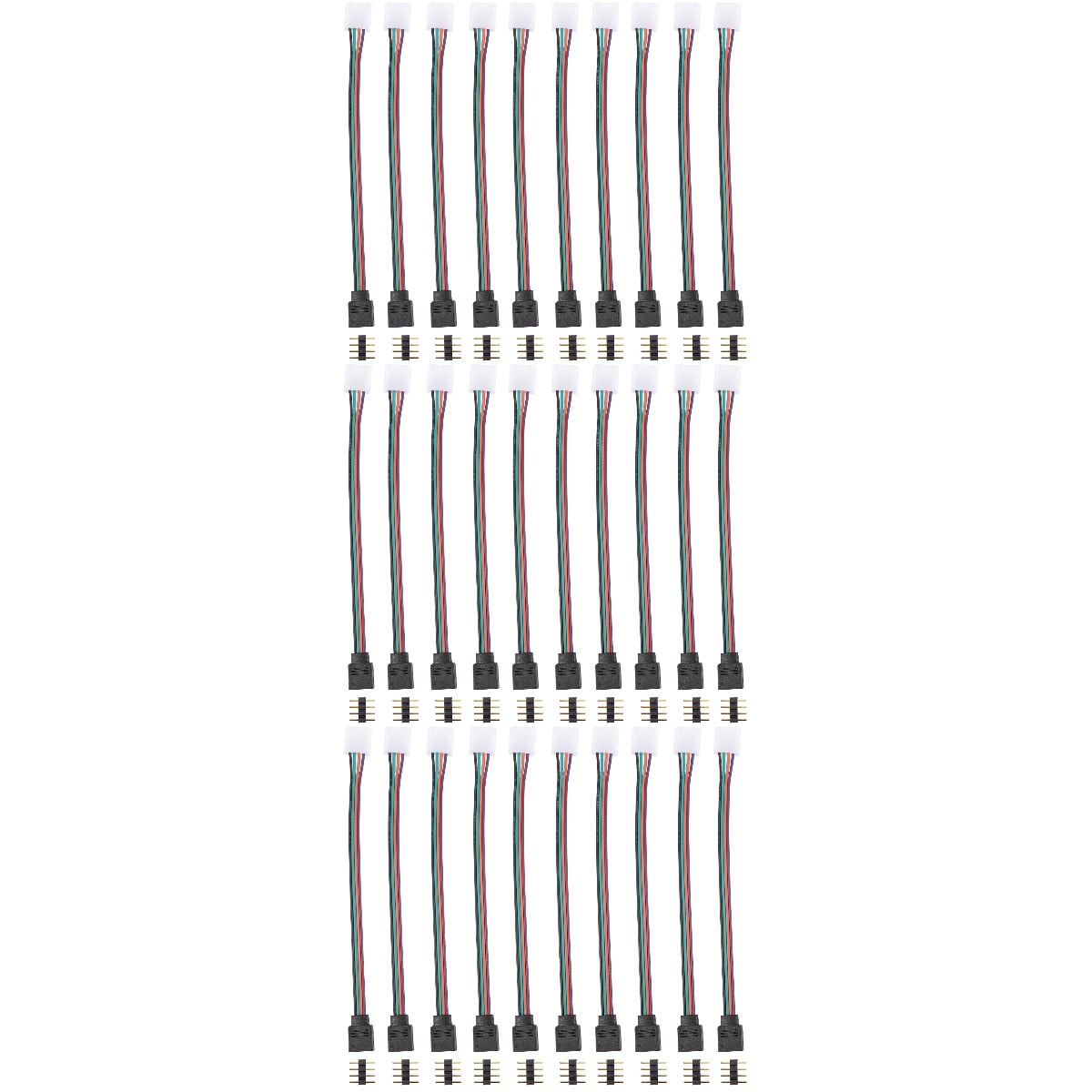 Hemoton 30 pcs LED Strip Connector Solderless LED Light Conductor 4 Pin ...