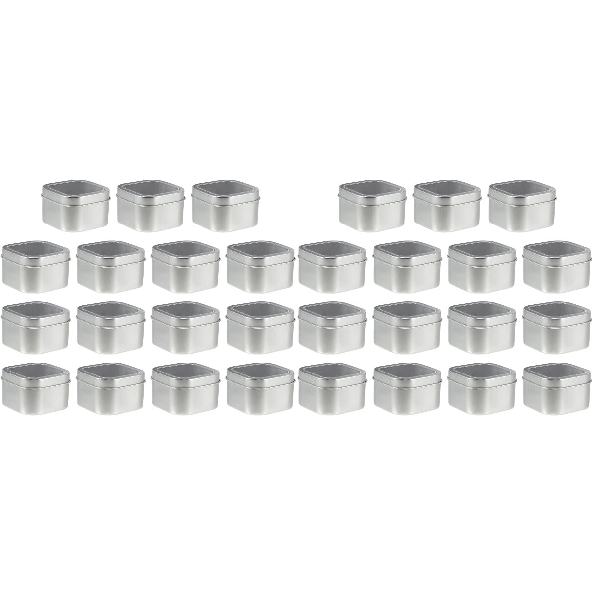 Hemoton 30 pcs Square Metal Tins with Window Lids 8-Ounce Storage Tin ...