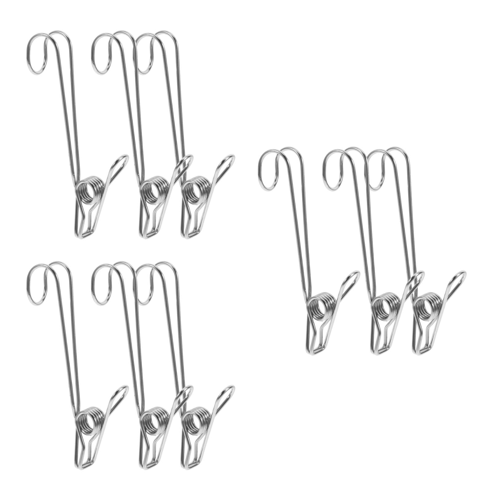 Hemoton 30 pcs Stainless Steel Clothespins With Hook For Hanging ...