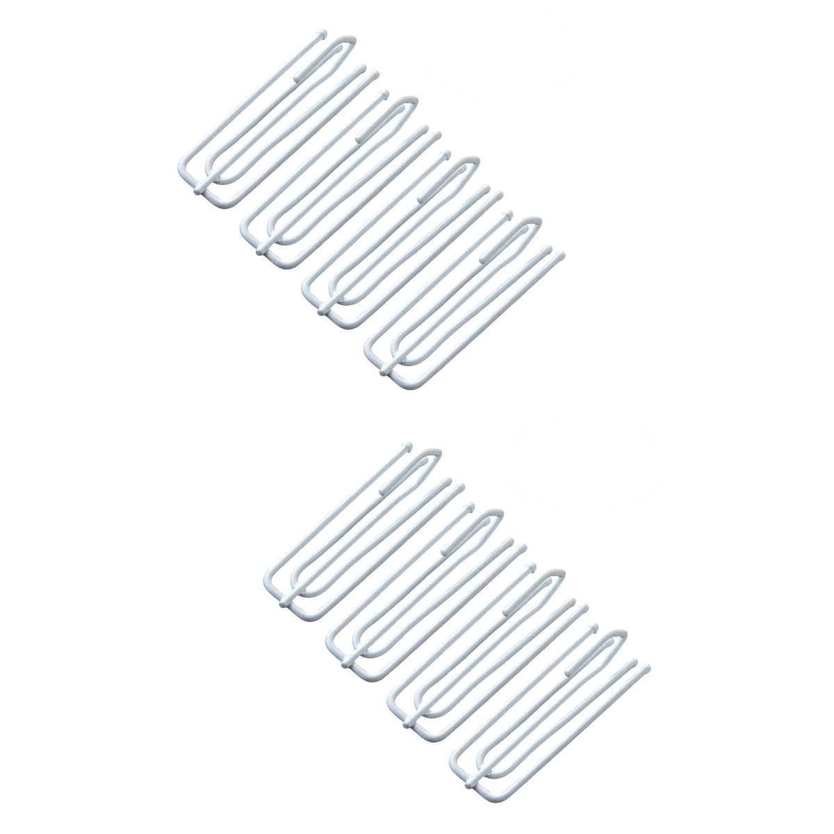 Hemoton 30 pcs Stainless Steel Curtain Hooks Double Metal Drapery Four ...