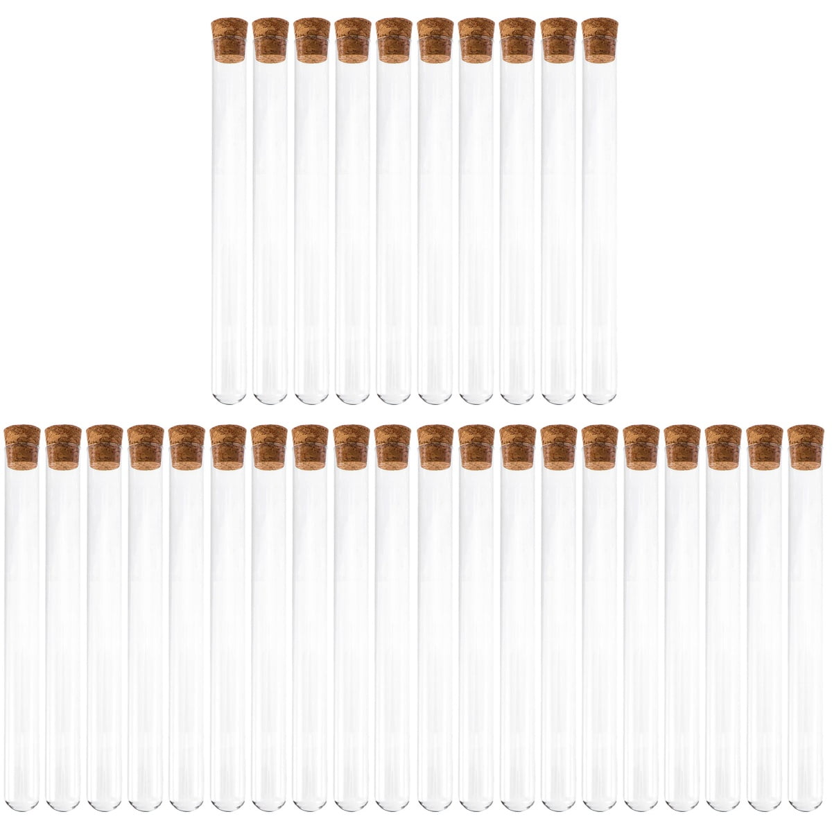Hemoton 30 pcs Test Tube With Cork Lid Scientific Experiment Glass Test ...