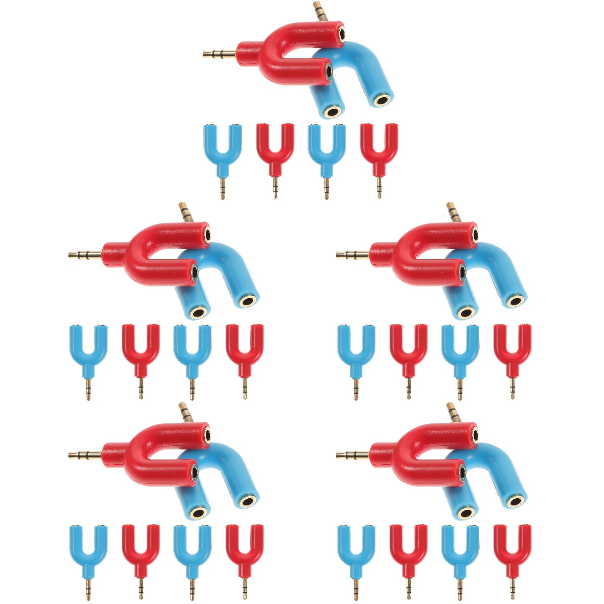 Hemoton 30 pcs U Shape 3.5mm Headphone Adapter Y Splitter 1 To 2 ...