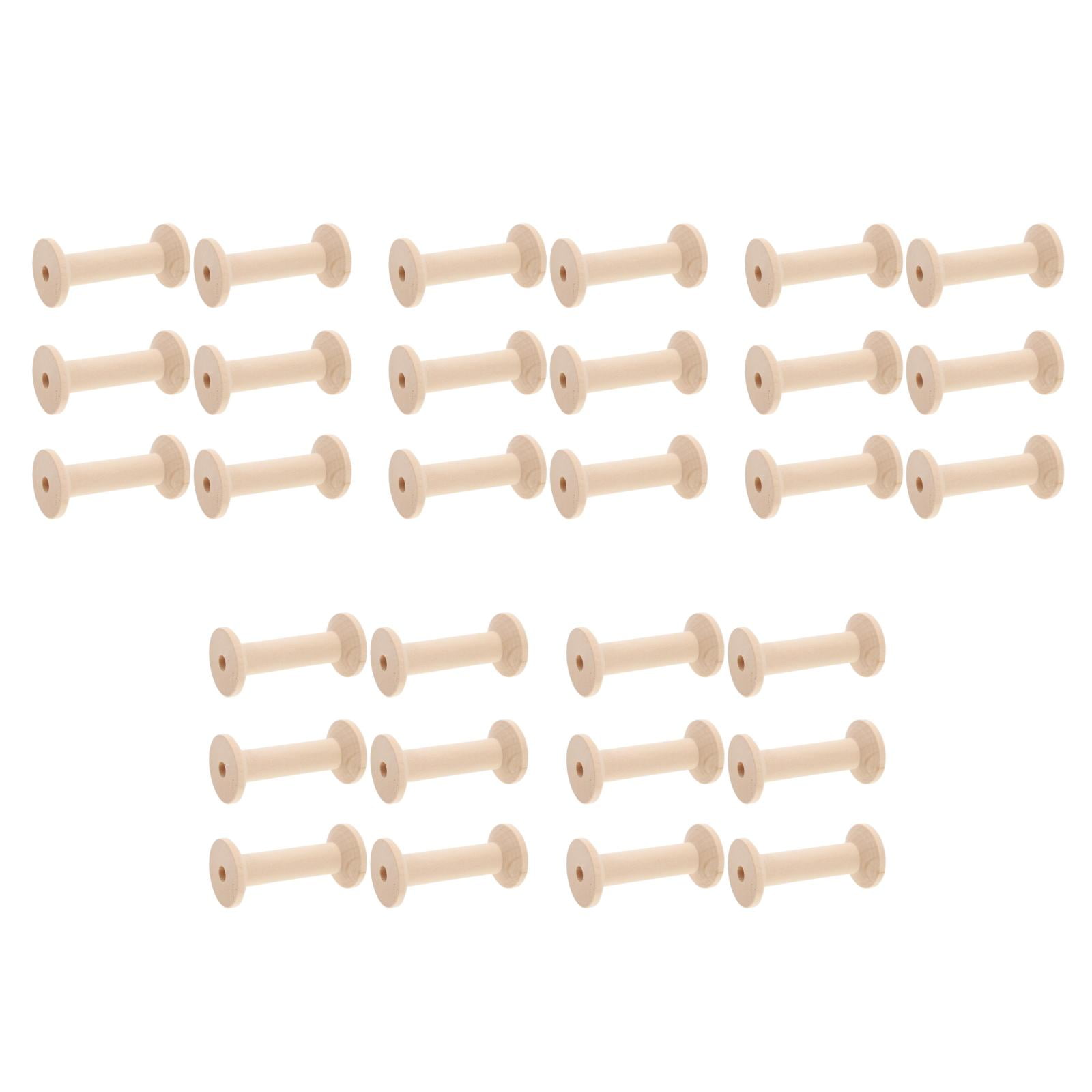 Hemoton 30 pcs Unfinished Wooden Spools for Sewing and Crafts Empty ...