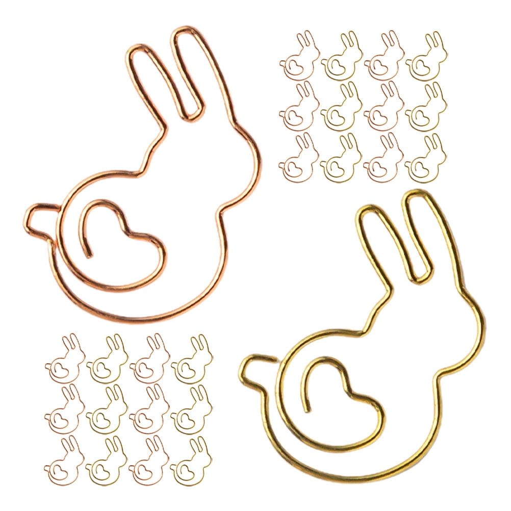 Hemoton 30Pcs Cute Bunny Paper Clips Multi-use Paper Clips Small Bunny ...