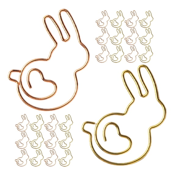 Hemoton 30Pcs Cute Bunny Paper Clips Multi-use Paper Clips Small Bunny ...