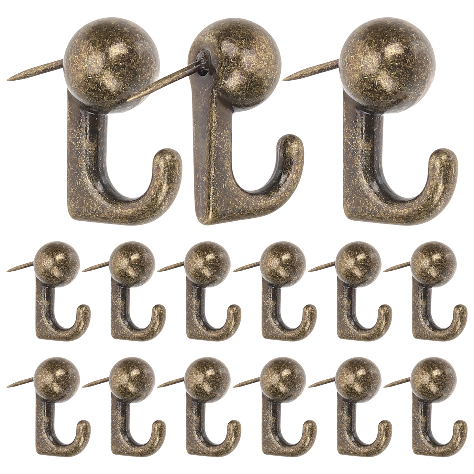 Hemoton 30Pcs Metal Push Pin Hangers Wall Hooks Picture Hanging Pin ...