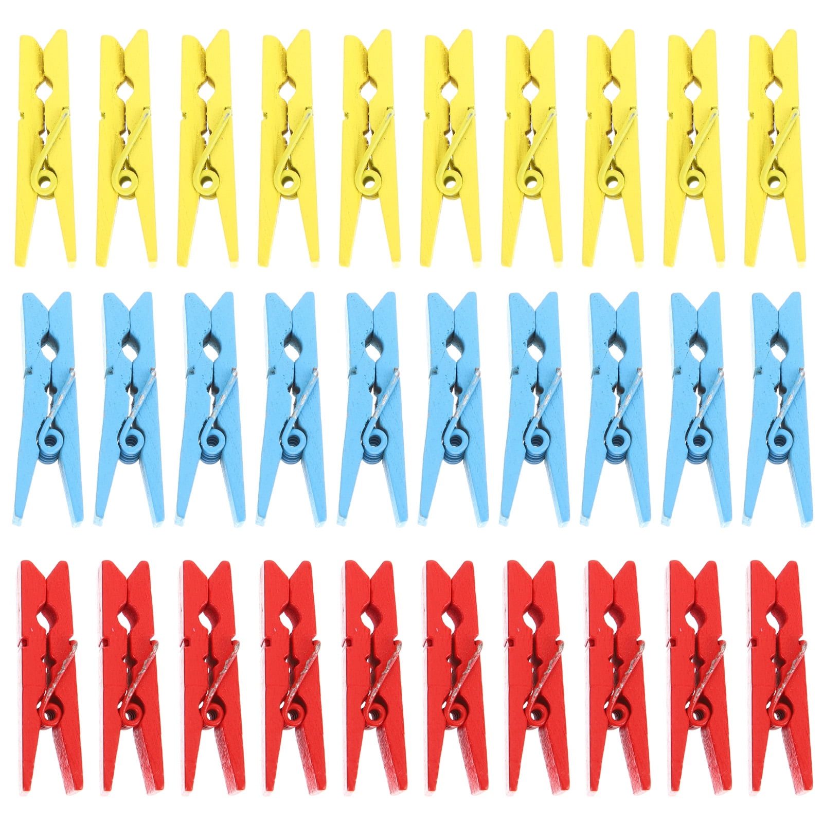 Hemoton 30Pcs Mini Clothes Pins Wooden Small Colored Clothespins Rainbow Colorful Picture Clips ...