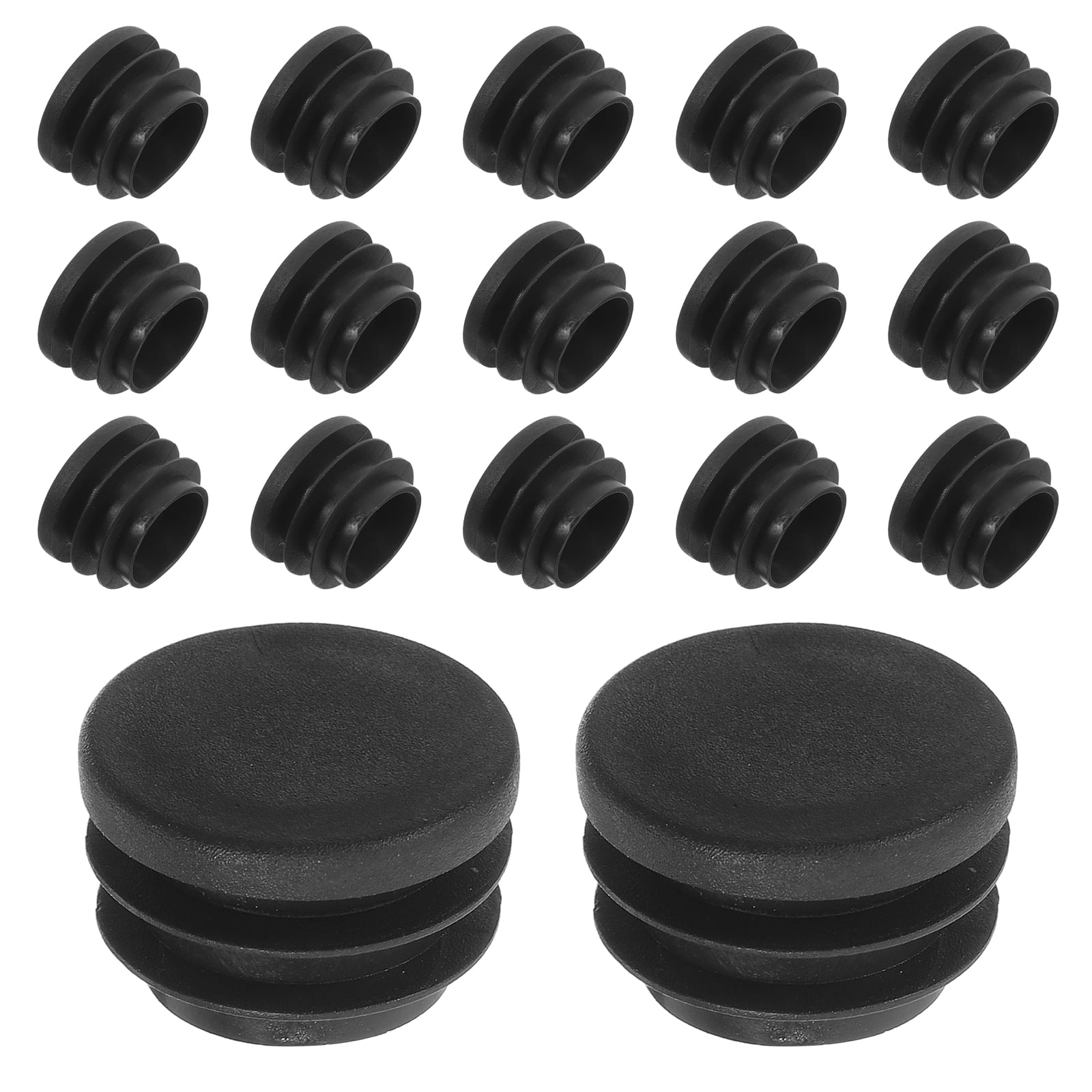 Hemoton 30Pcs Round Plastic Plugs Black Round Tubing Inserts End Caps ...