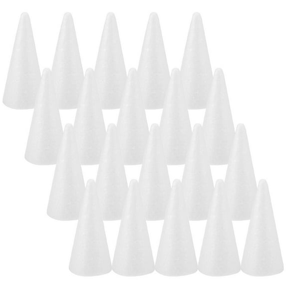 DEEPCRAFF Foams Cones Fillable Baubles for Craft Material White DIY ...