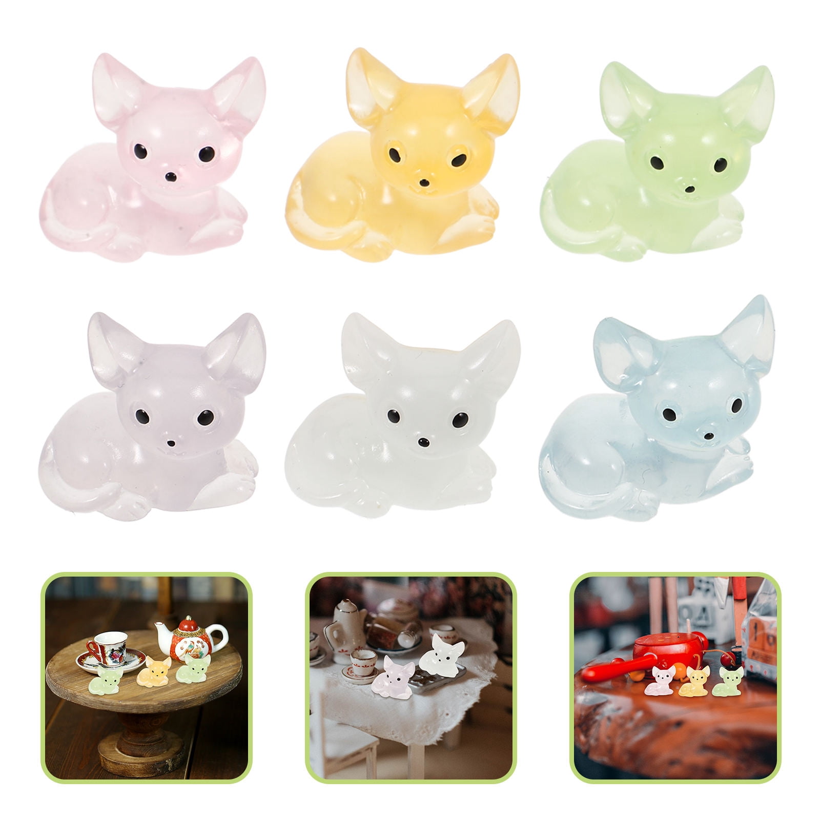 Hemoton 30pcs Figurines Glow in the Dark Landscape Cat Statues ...