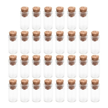 25Pcs Mini Glass Bottles Set, 5 Shapes with Cork Lids, Decorative Vials ...