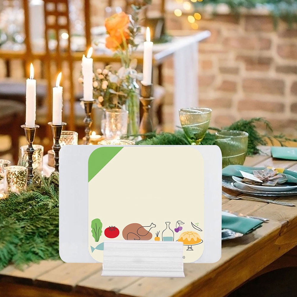 Hemoton 30pcs Mini PVC Sign Holder Clear Acrylic Tag Holder with Self Adhesive Base Desk Panels ...