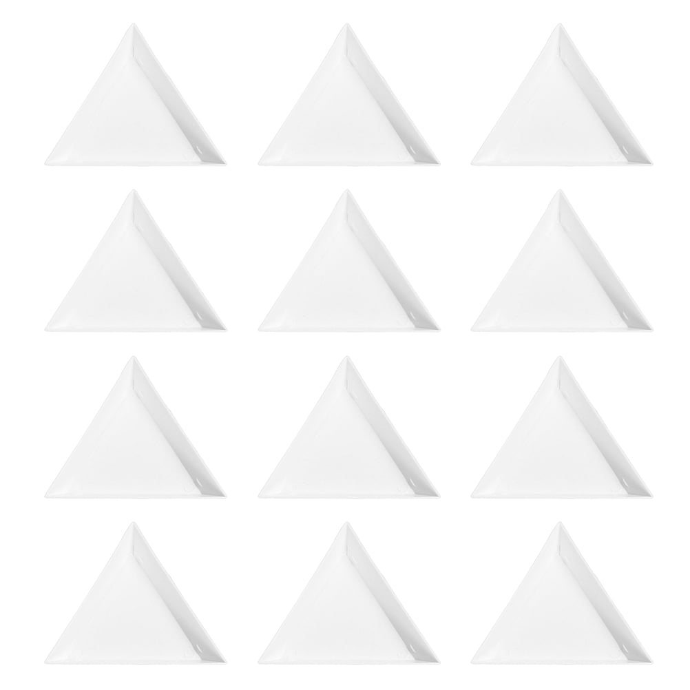HEMOTON 30pcs Triangle Sorting Trays Plastic White Rhinestones Tray ...