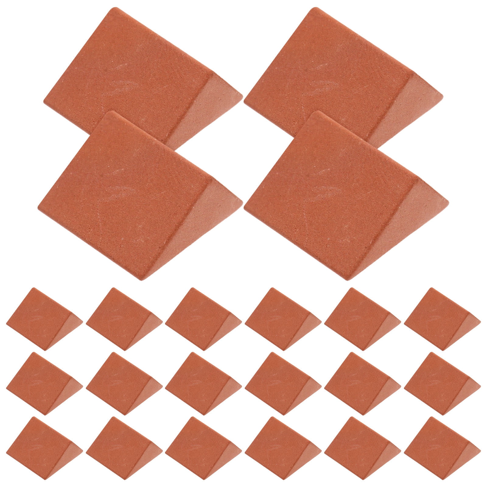 SOPOTUTU 30Set Dark Red Clay Mini Triangular Bricks Realistic Fake ...