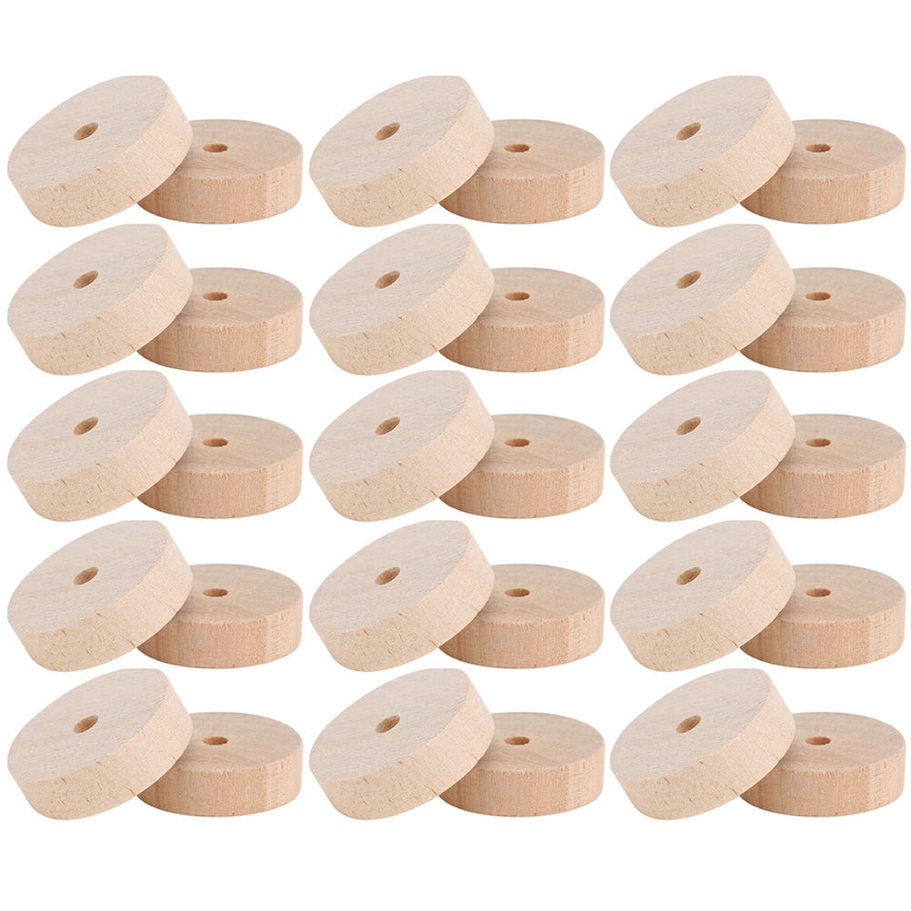 Hemoton 30pcs Wooden Wheels Small Round Wood Wheels Toy Car Wheels ...