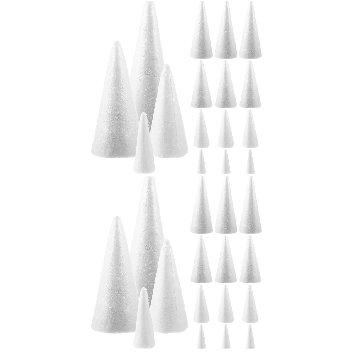 EXHUMKY White Foam Craft Cones, 32 Pieces - Ideal for School Projects ...