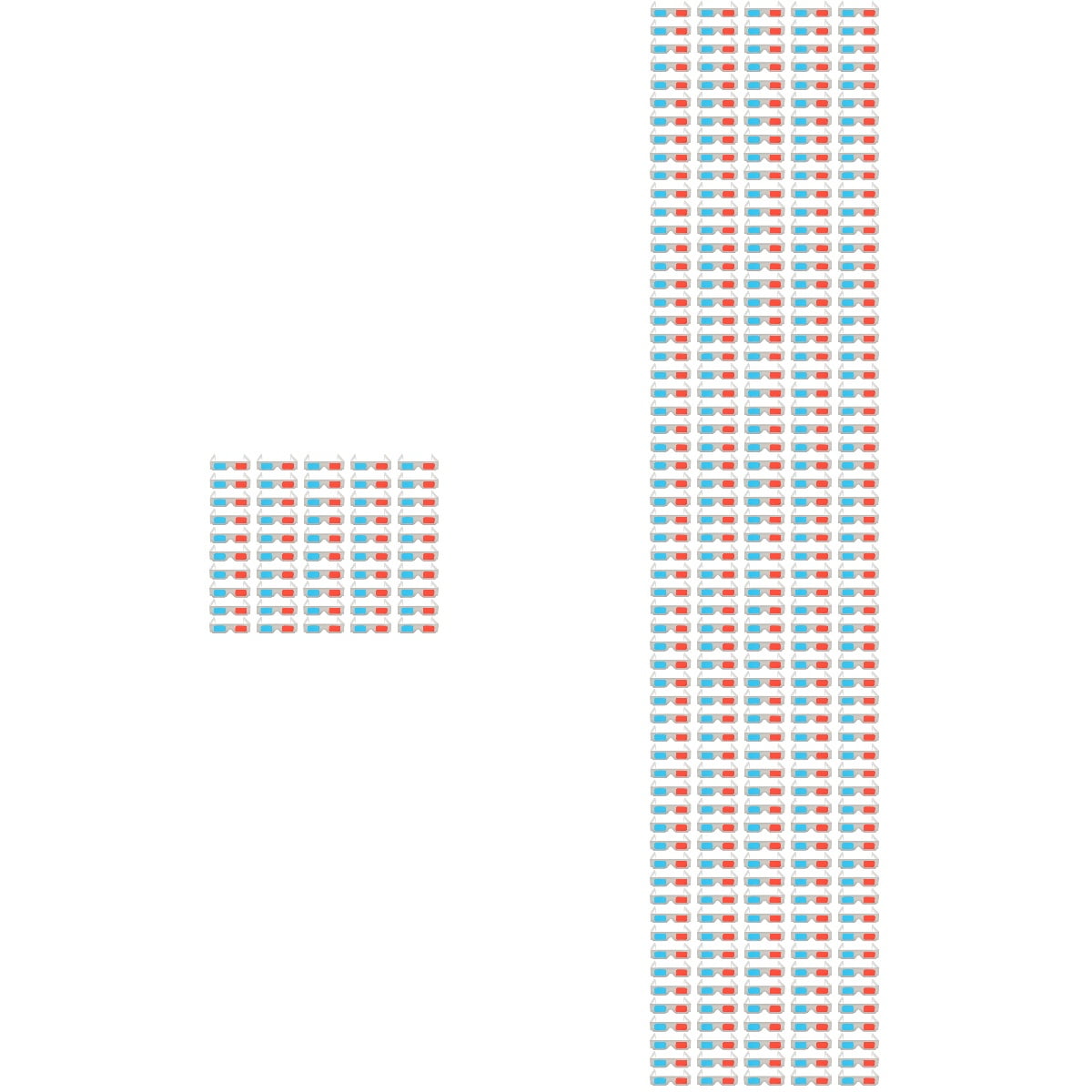 Hemoton 350 pcs Practical Anaglyph 3D Glasses Cardboard Paper Red ...