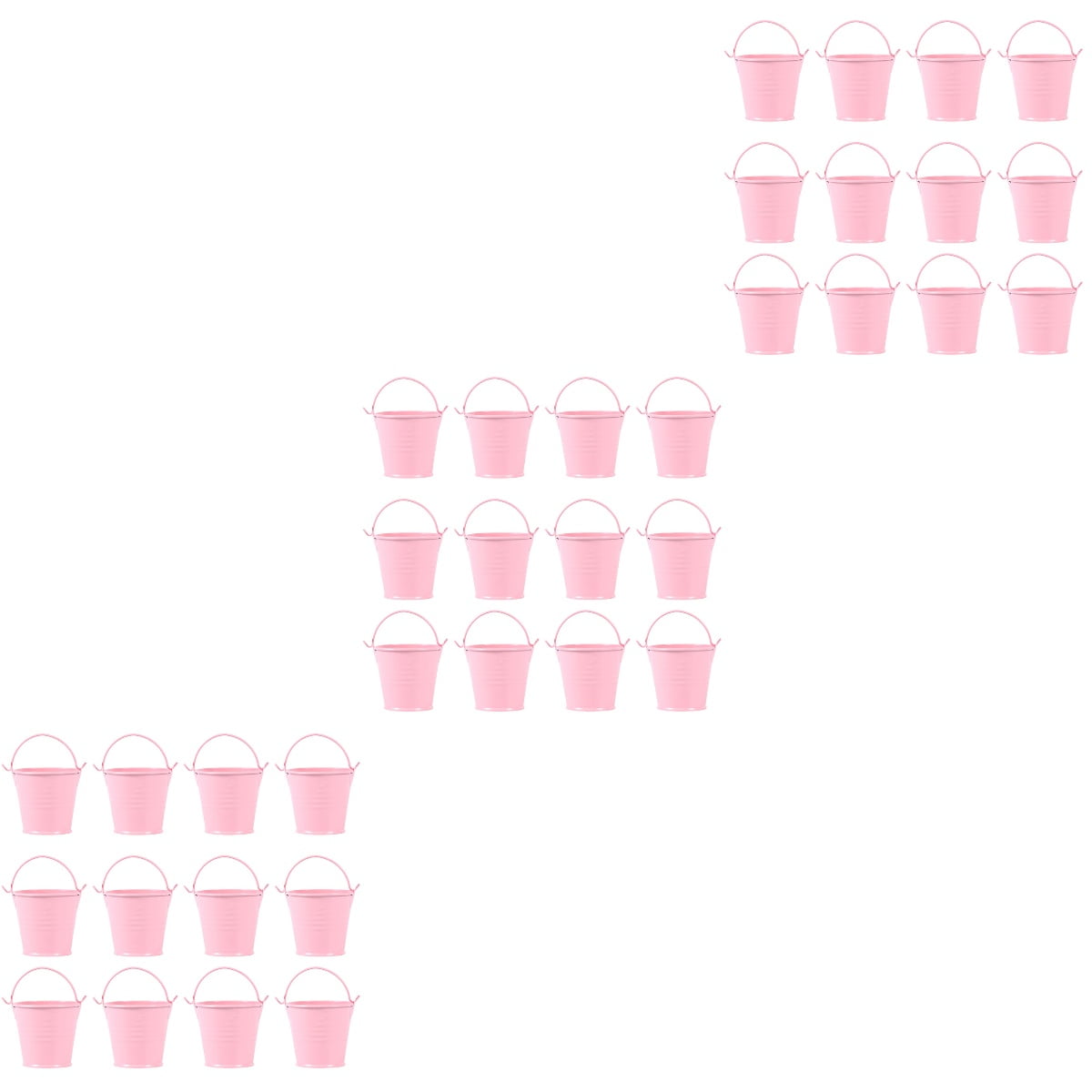 Hemoton 36 Pcs Iron Succulent Bucket with Handle Iron Portable Bucket ...