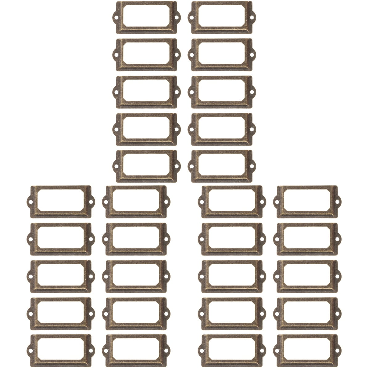 Hemoton 36 pcs Metal Cabinet Tag Label Holder Antique Drawer Tag Label ...