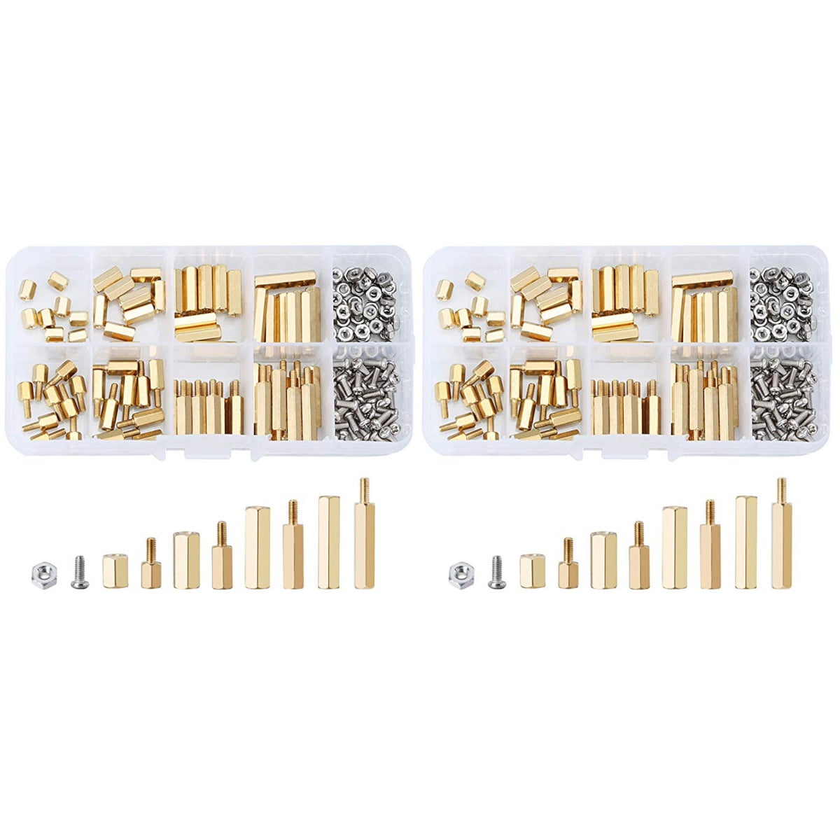 Hemoton 360 pcs Single and Copper Column Screw Nut Combination Set ...