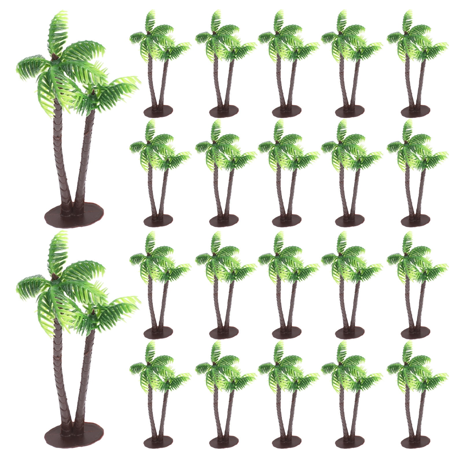DEEPCRAFF Palm Tree Ornament Green Plastic Micro Landscape Ornaments ...