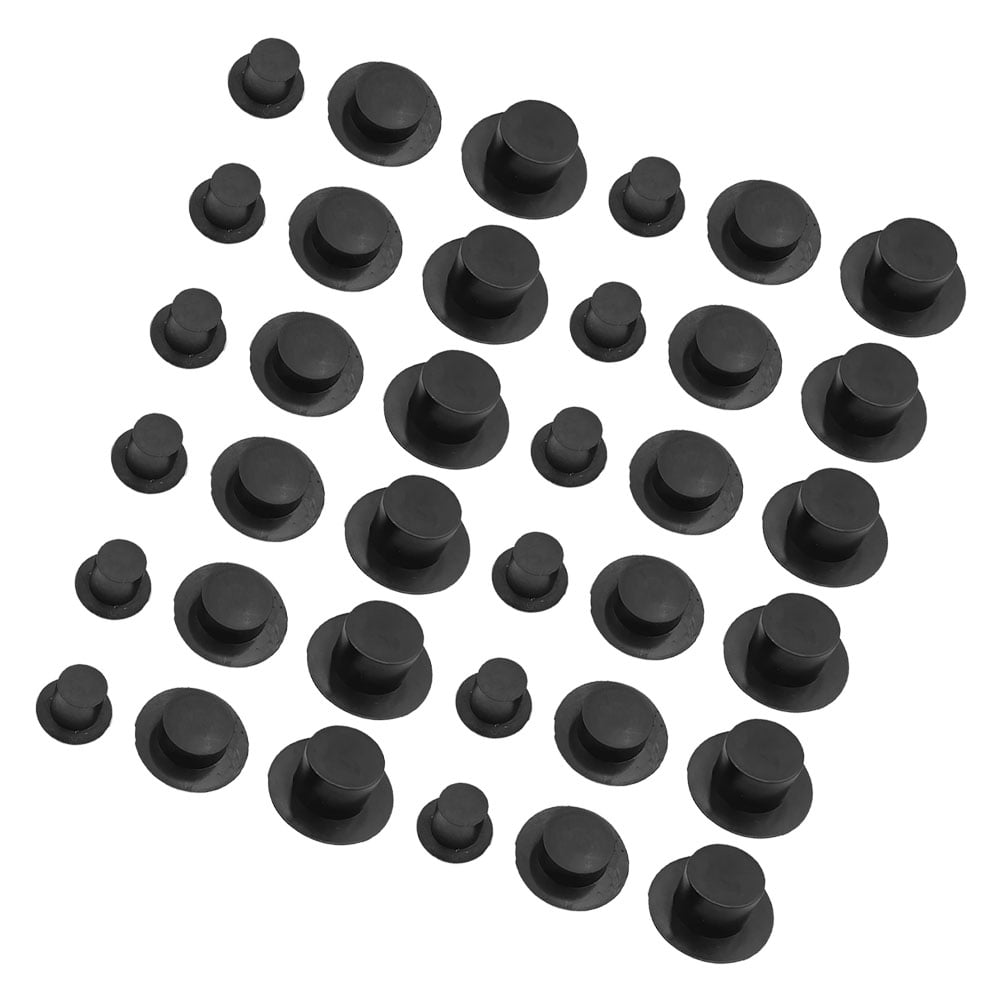 Hemoton 36pcs Tiny Top Hats for Crafts Mini Snowman Hats Tiny Plastic ...