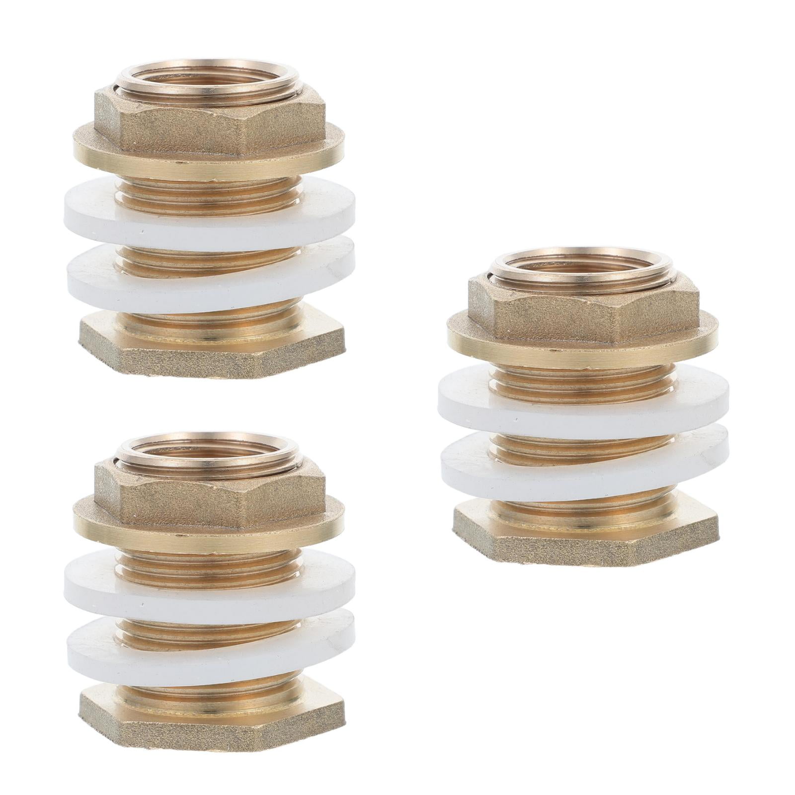 Hemoton 3pcs Brass Cap Fitting Threaded Adapters and Gasket Water Tank ...